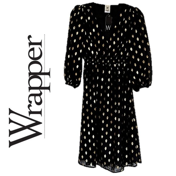 Wrapper | Dresses | Nwt Wrapper Metallic Dress | Poshmark